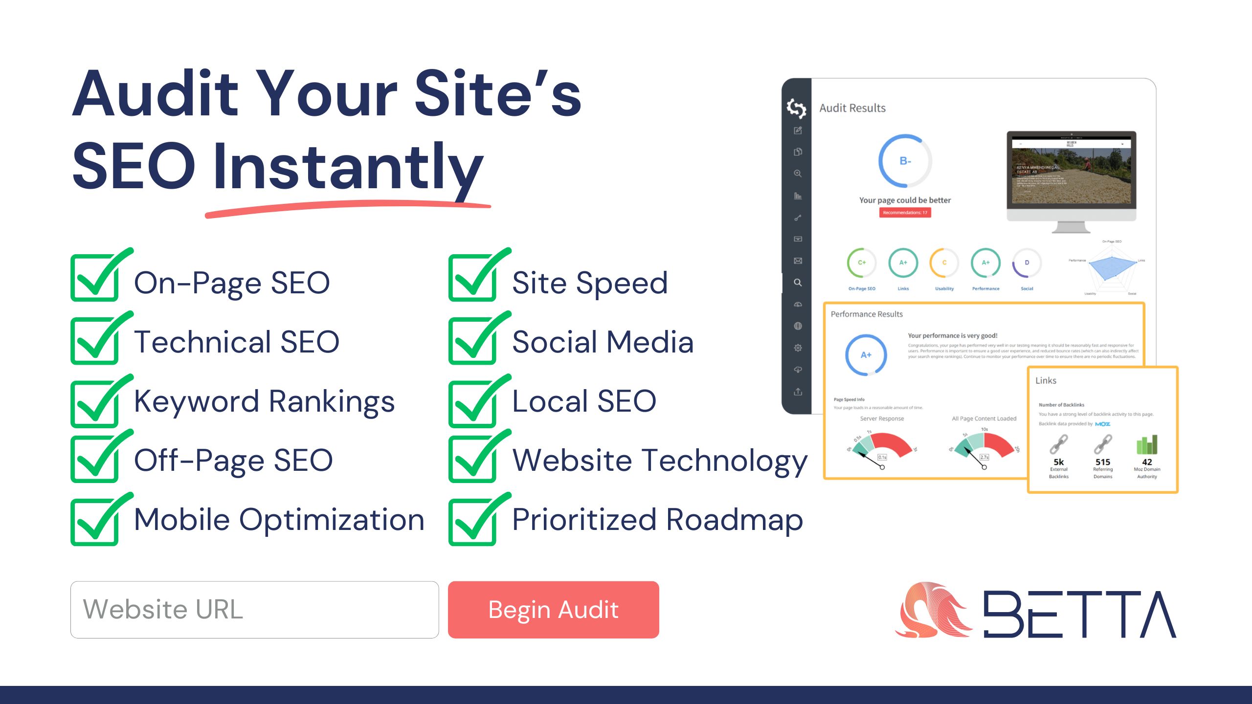 Audit Your Site's SEO Instantly | Betta Advertising